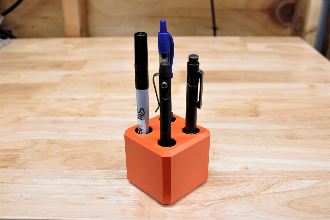Hunter Orange Cerakoted Aluminum Cube Pen Holder V2 - Etsy