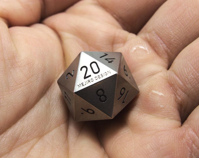 Titanium D20 Die, Stone Washed - Etsy