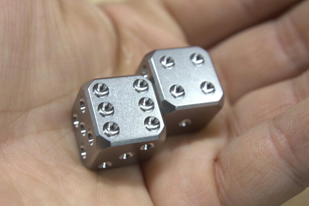 Titanium Dice CNC Machined and Stone Washed, Grade 5 Titanium - Etsy