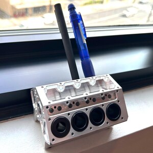 CNC Machined Aluminum V8 Engine Block Pen Holder: Brushed Finish - Etsy