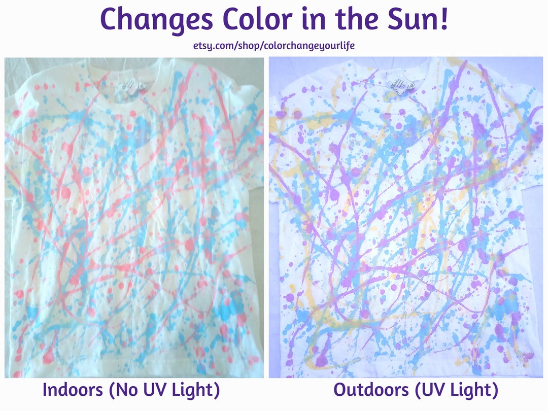 Solar Active Color Changing Splatter Art Shirt Youth X-small Blue and ...