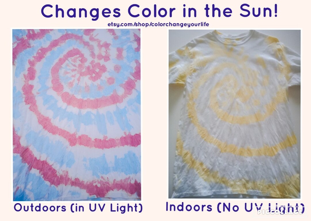 Solar Active Color Changing Tie Dye Shirt Adult Medium Yellow - Etsy