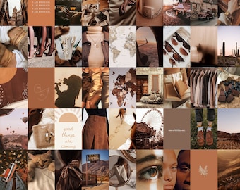 Brown Aesthetic Wall Collage Kit 100 Pcs Room Decor Digital Download - Etsy