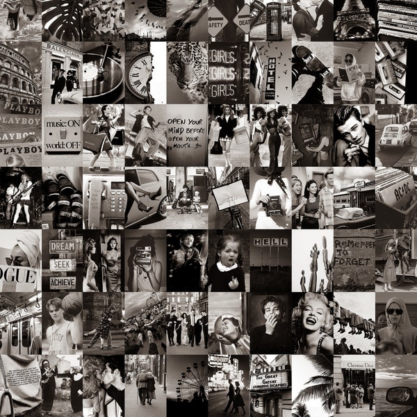 Wall Collage Kit Black and White - Etsy