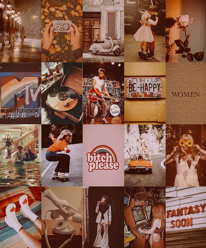 VINTAGE WALL COLLAGE 90s Collage Kit Digital Download Retro - Etsy Israel