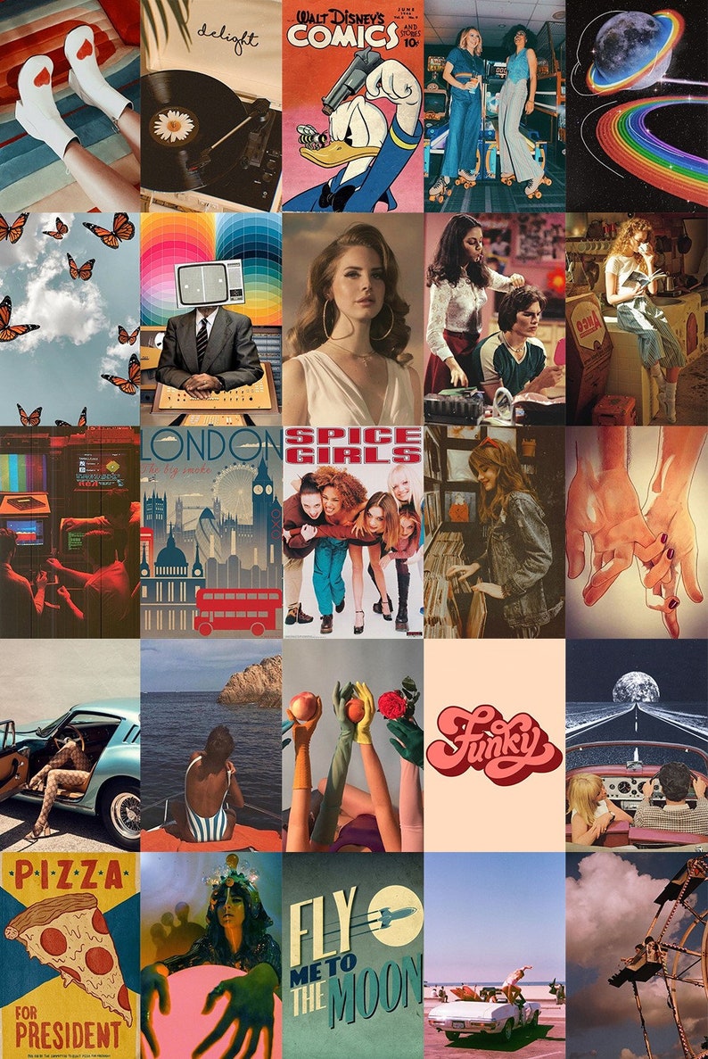 90s Retro Wall Collage Kit Aesthetic Room Decor Printable - Etsy Canada