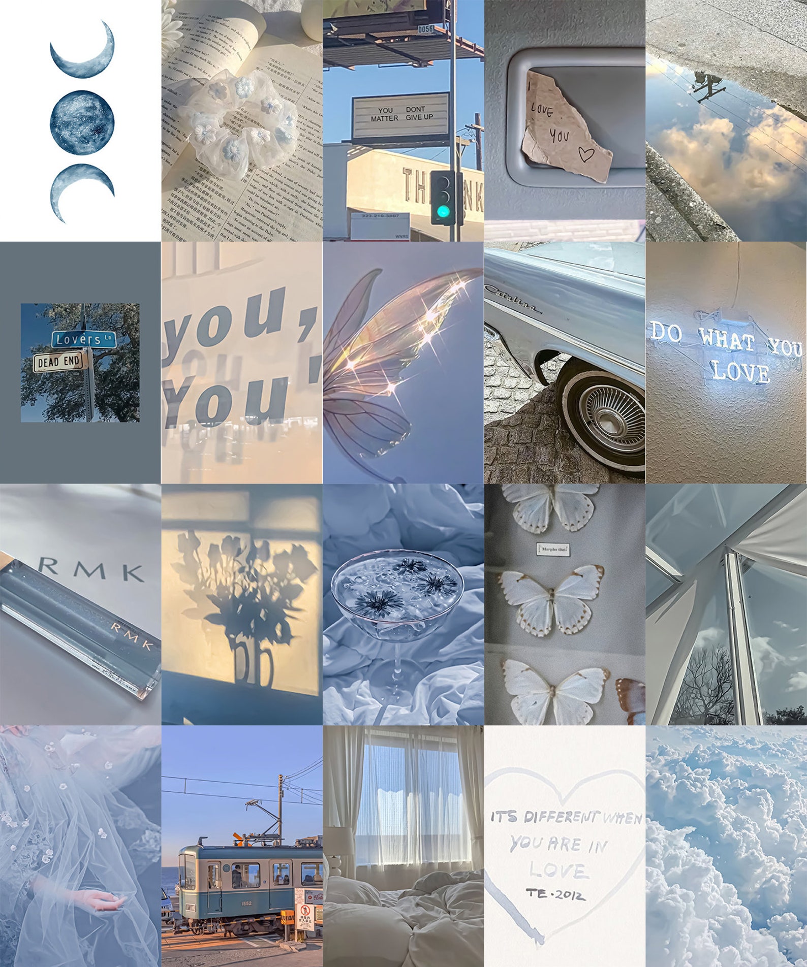 Dreamy Blue Wall Collage Kit Blue Wall Collage Photo Wall - Etsy