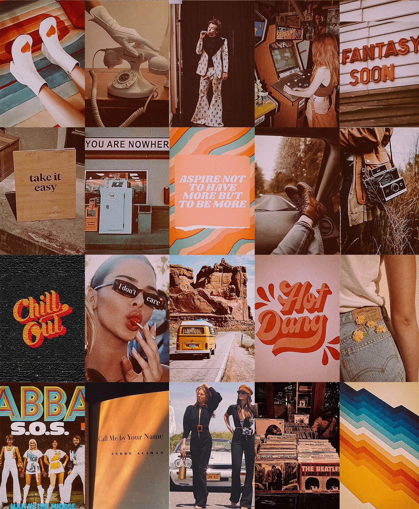 VINTAGE WALL COLLAGE 90s Collage Kit Digital Download Retro | Etsy