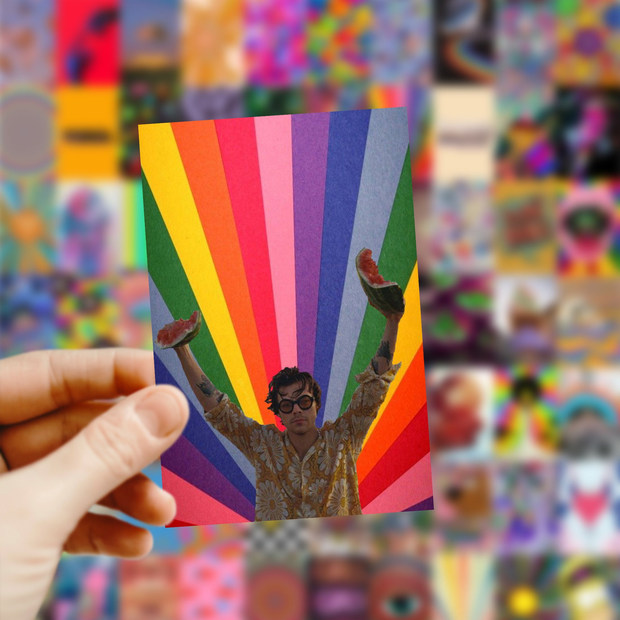 100 Pcs Trippy Hippy Photo Wall Collage Kit Digital Download | Etsy