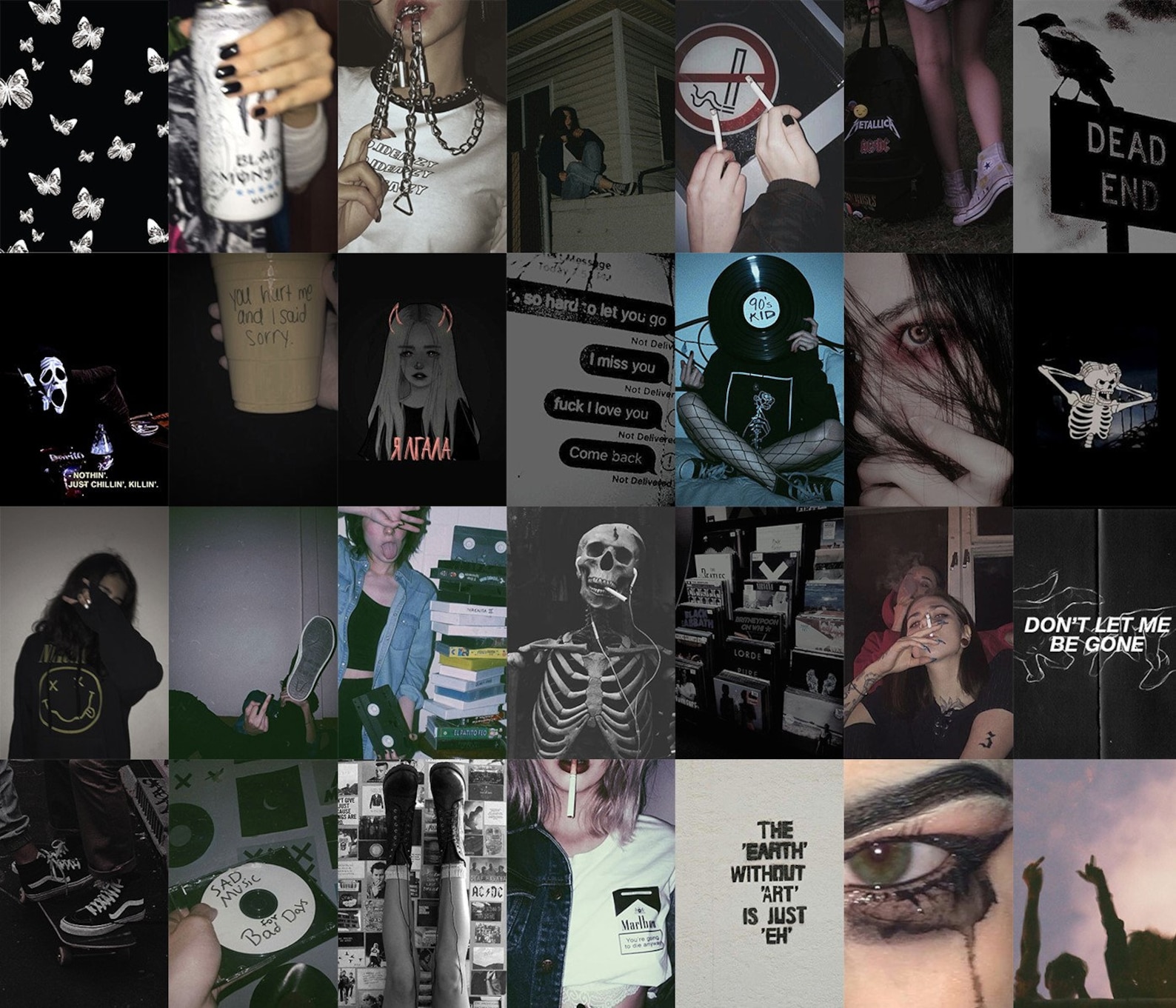 PHOTO COLLAGE KIT Grunge Wall Collage Kit Dark Collage - Etsy