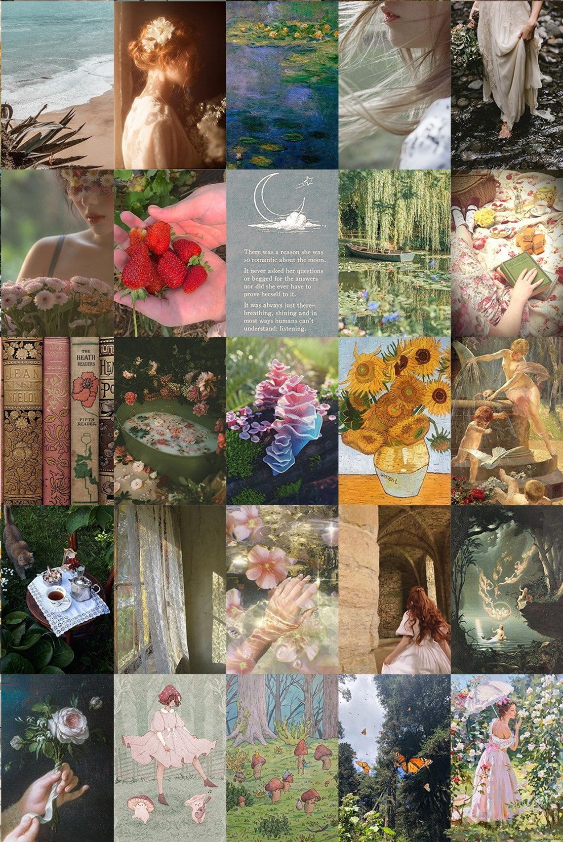 Cottagecore Wall Collage Kit Cottagecore Aesthetic Collage Etsy