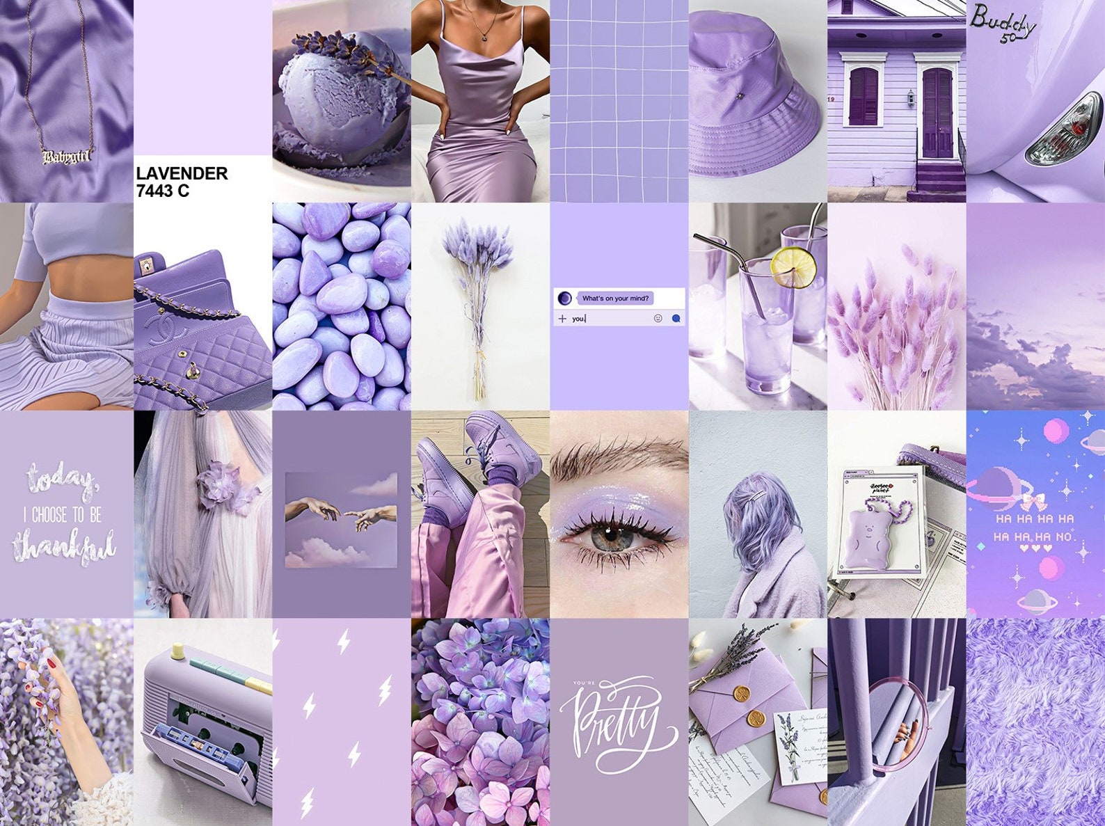 Lavender Soft Purple Collage Kit Purple Wall Collage Picture Etsy