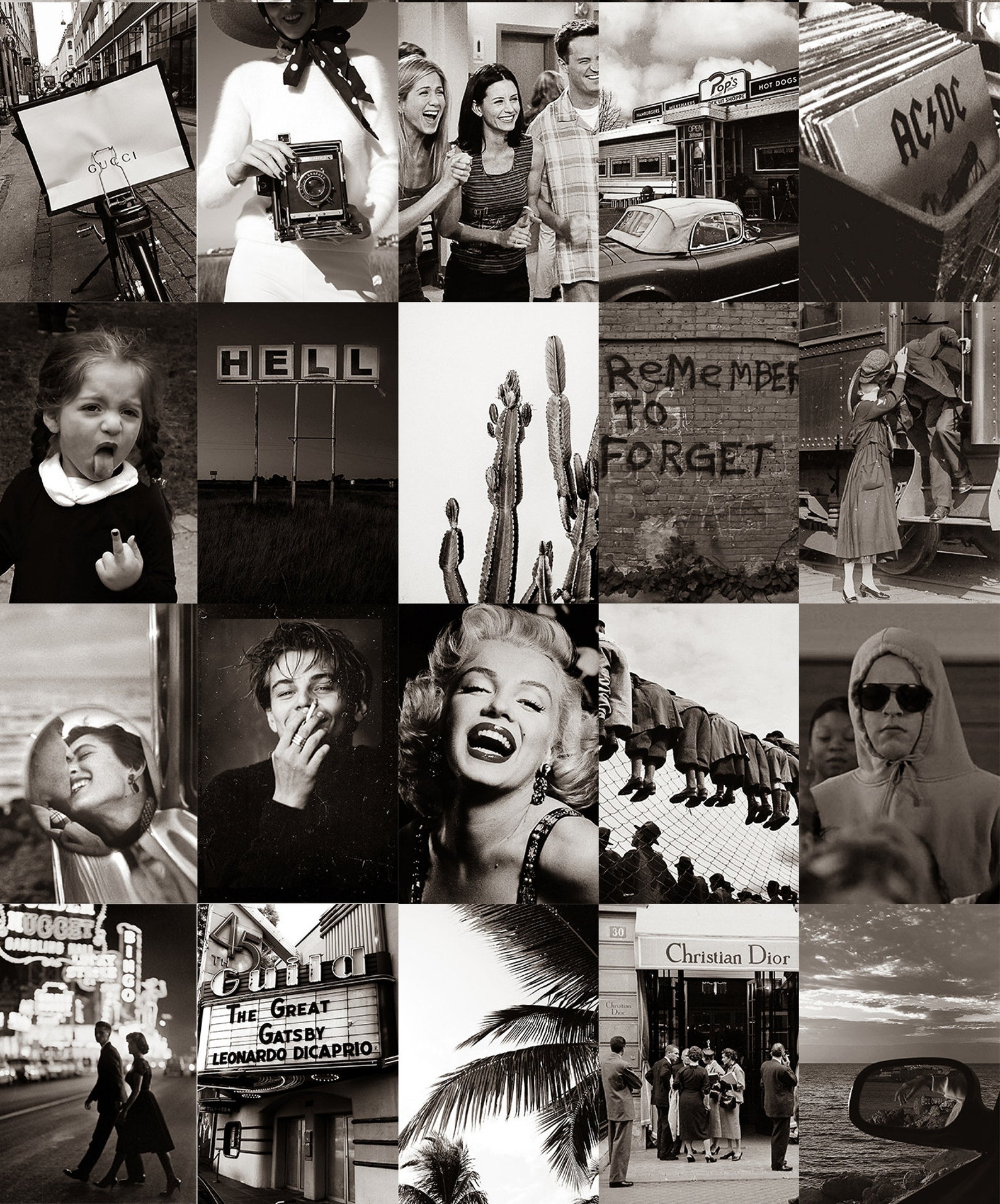 Vintage Black And White Wall Collage Kit Digital Download Etsy