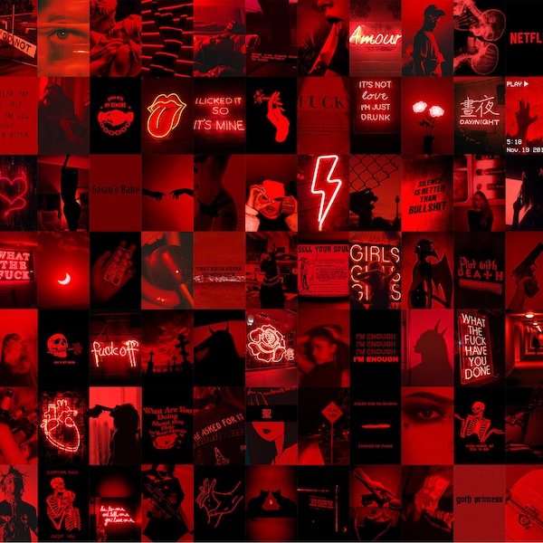 Red Wall Collage Kit - Etsy