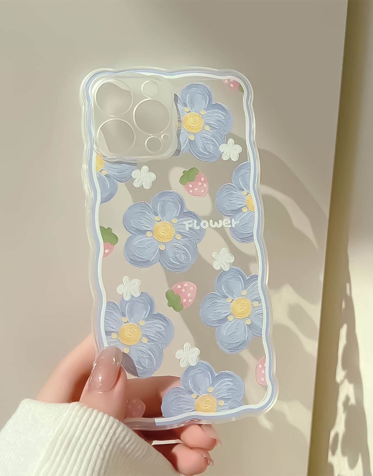 Aesthetic Vintage Wavy Blue Floral Phone Case Iphone 14 13 12 - Etsy