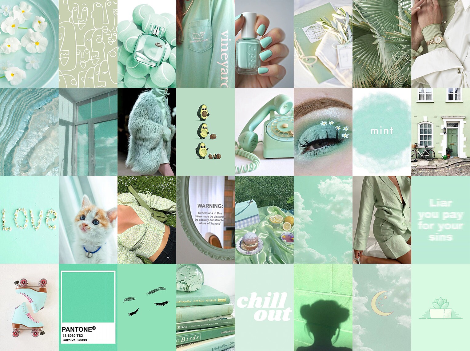 Wall Décor Home & Living Green Shades Photo Collage Kit DIGITAL ...