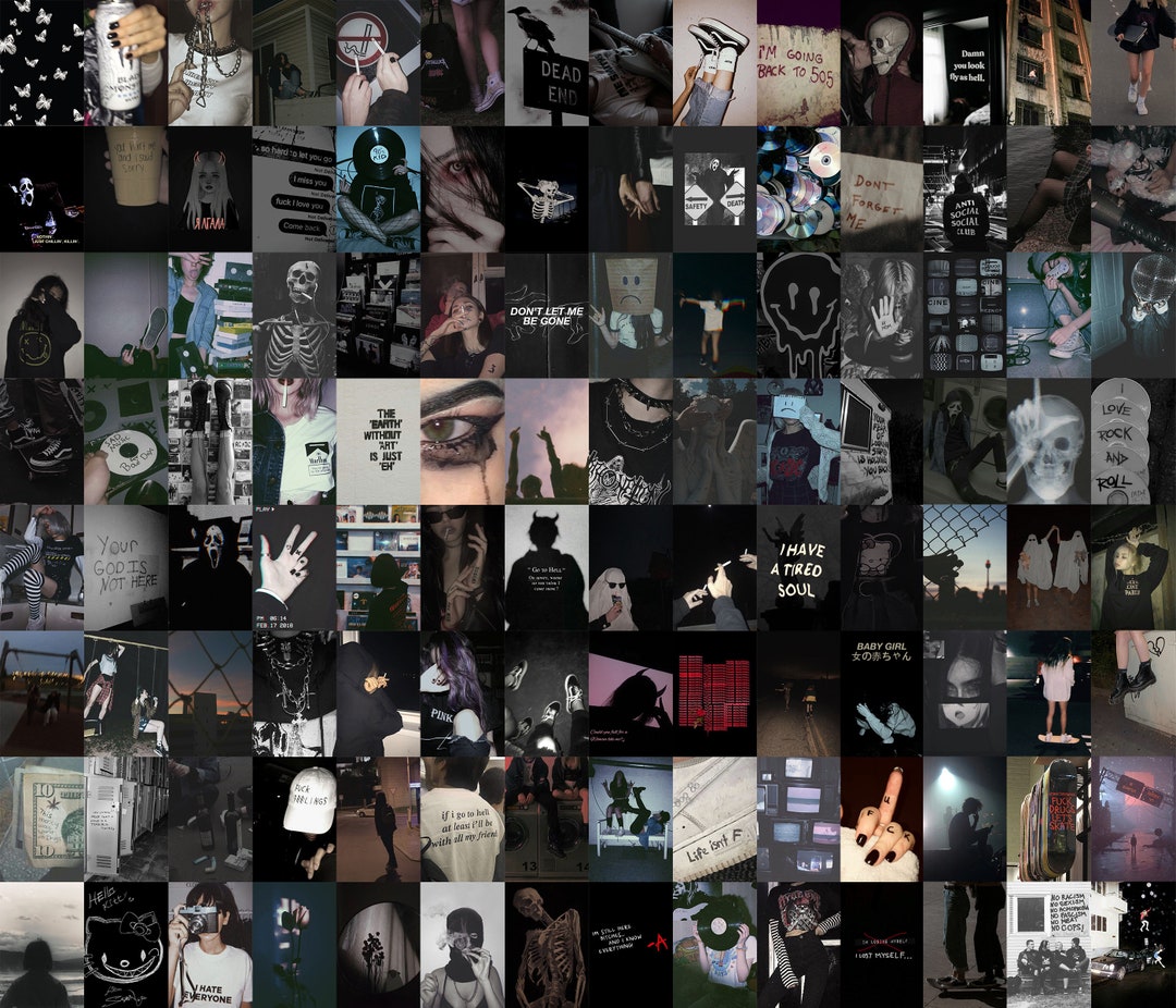 PHOTO COLLAGE KIT Grunge Wall Collage Kit Dark Collage Wall Kit Dark ...
