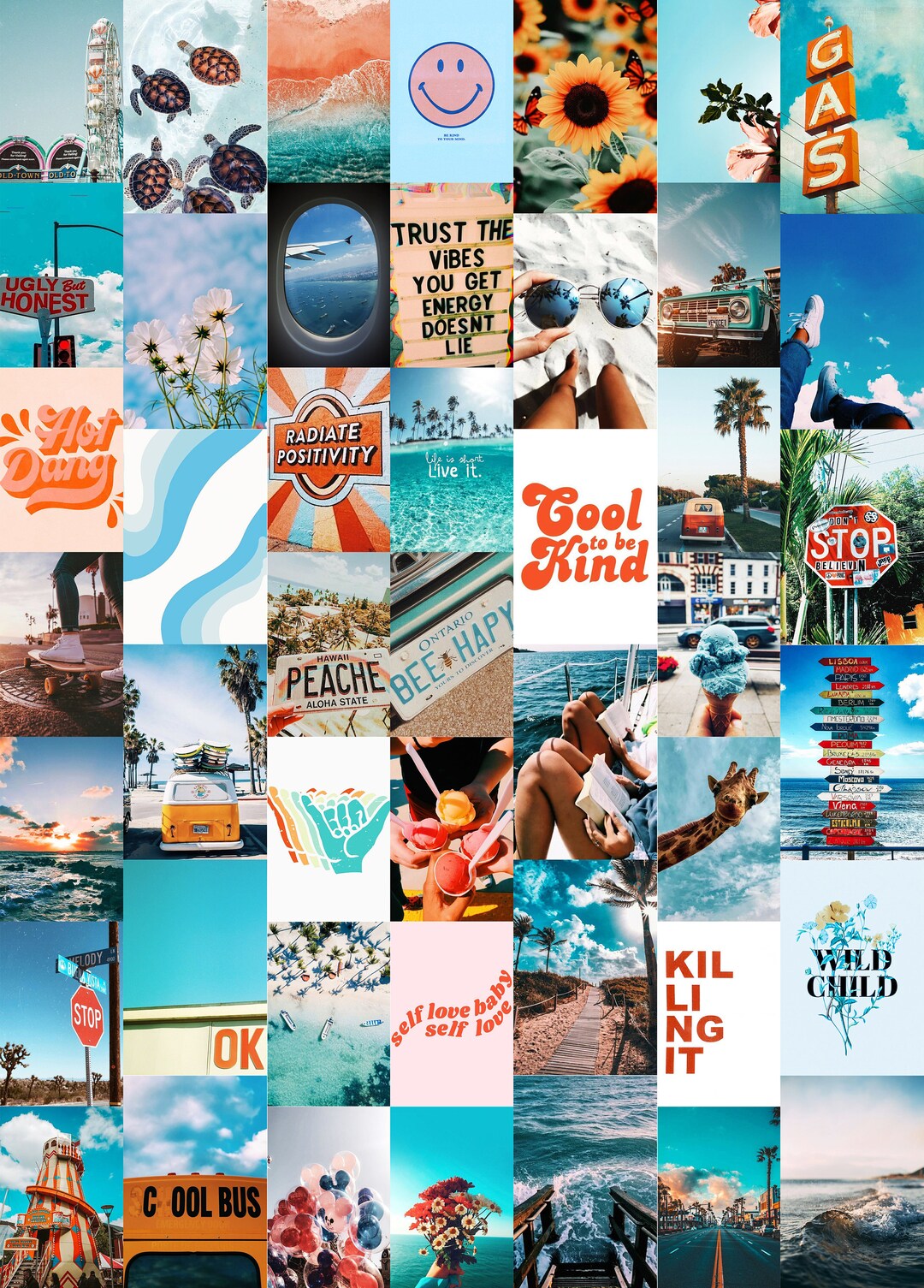 Summer Blues Wall Collage Kit digital Download Photo Wall - Etsy Australia