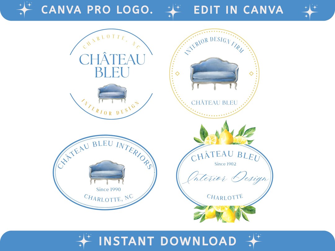 Editable Canva Logo Template, Logo for Small Business, DIY Elegant ...