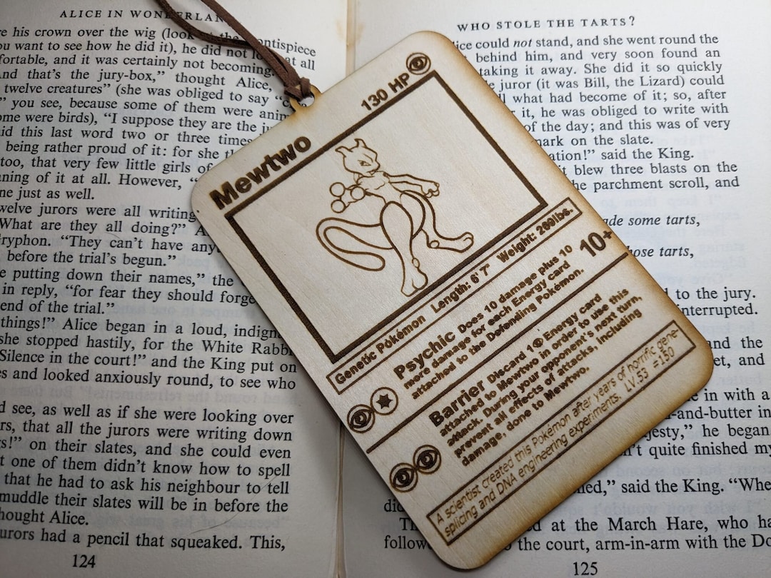 Mewtwo Pokémon Wooden Bookmark - Etsy