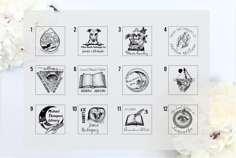 LIBRARY STAMP BOOK Stamp Ex Libris Stamp Custom Stamp - Etsy