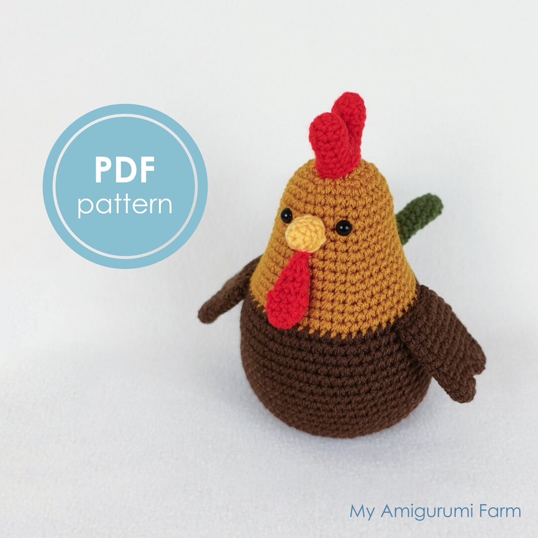 PATTERN: Rooster Amigurumi - Crochet Rooster - Bird - Poultry - Chicken ...