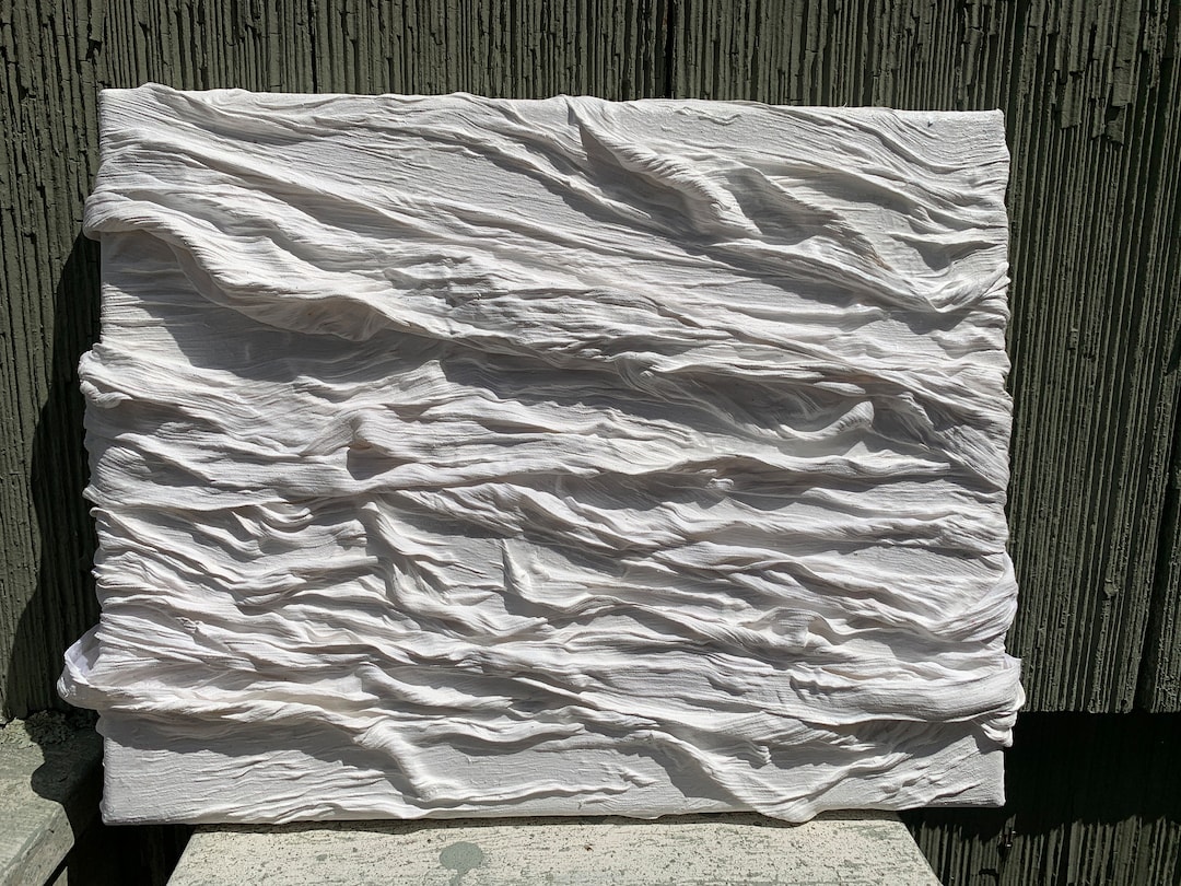 Textured Tranquility: Plaster Fabric Wall Art - Large Abstract ...