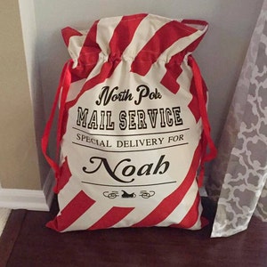 Christmas Canvas Santa Bag, Santa Bag, Canvas Bag, Reusable Bag, Kids ...