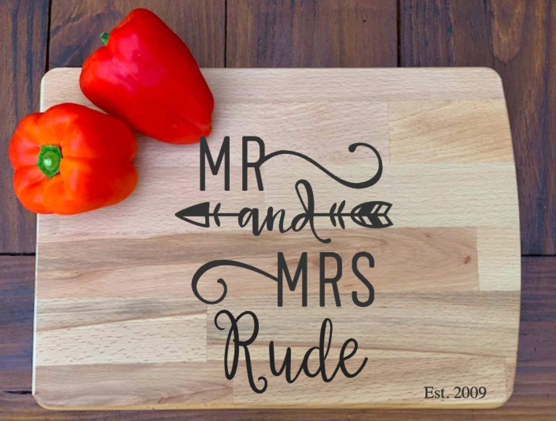 Mr. and Mrs. Cutting Board Personalized Board Chopping | Etsy