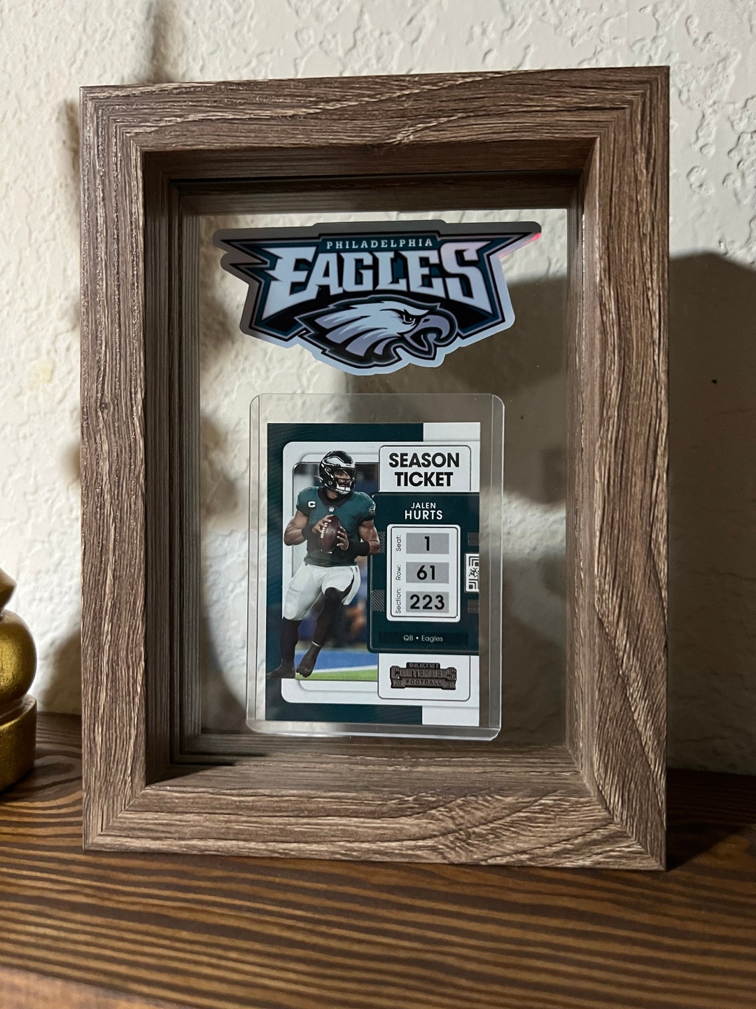 Jalen Hurts Framed Football Card With Holographic Philadelphia Eagles Sticker - Etsy