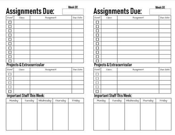 Middle School Student Planner Etsy Middle School Student Planner Etsy