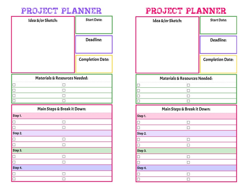 Project Planner - Etsy
