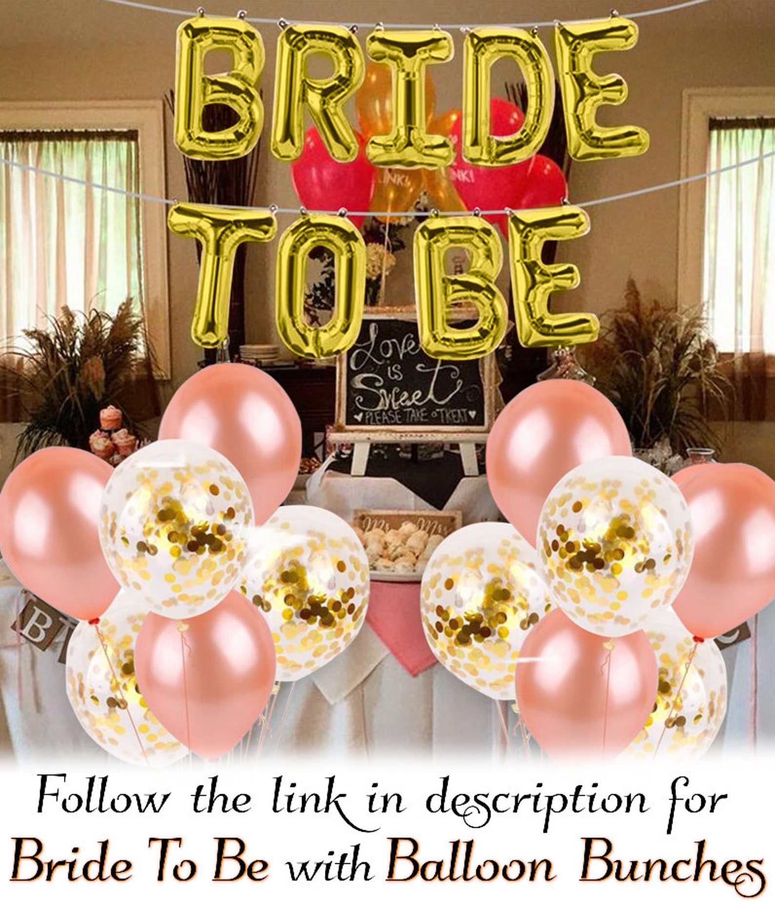 Gold Sparkle Bridal Shower Balloons Bride to Be Balloons - Etsy