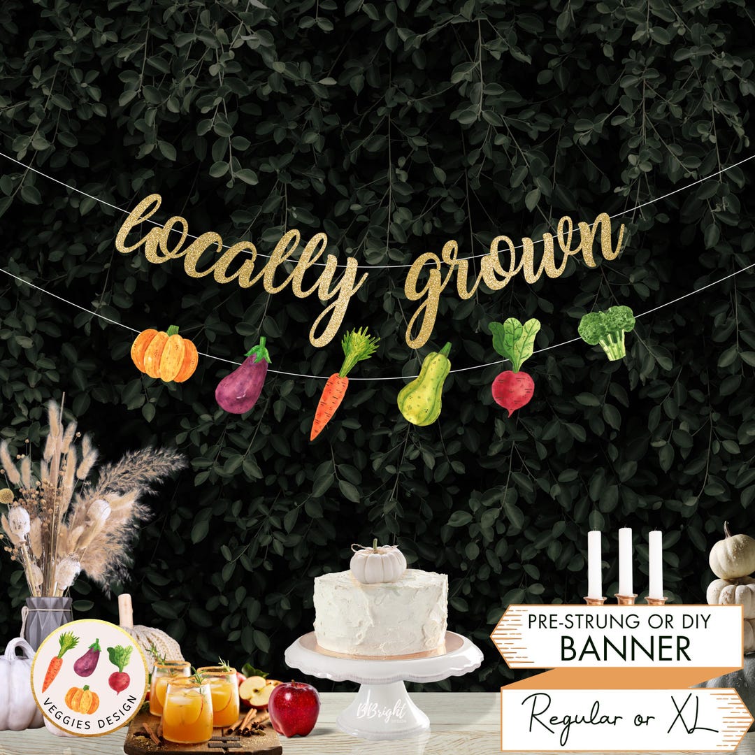 Locally Grown Banner Baby Shower Sign Custom Fall Baby Sign Spring ...