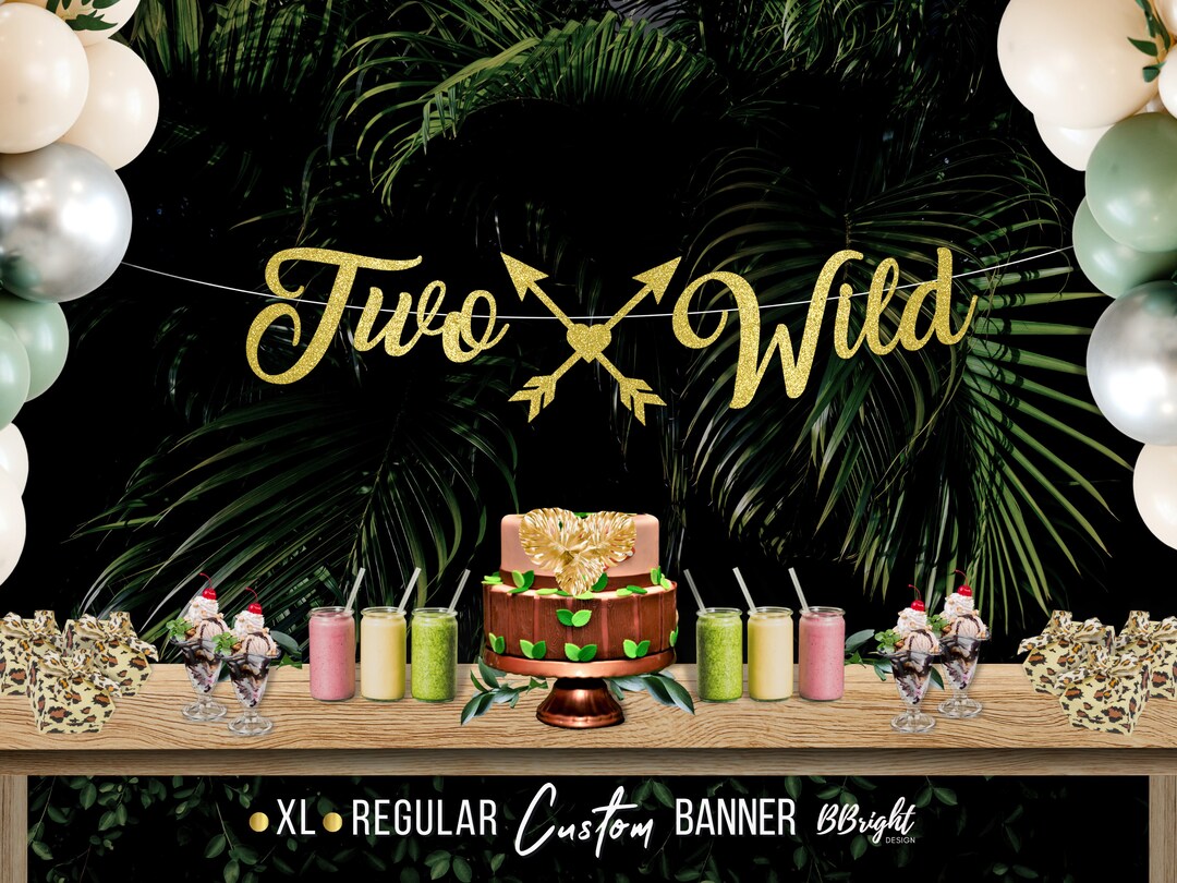 Custom Two Wild Banner With Arrows and Heart Custom Birthday Sign ...