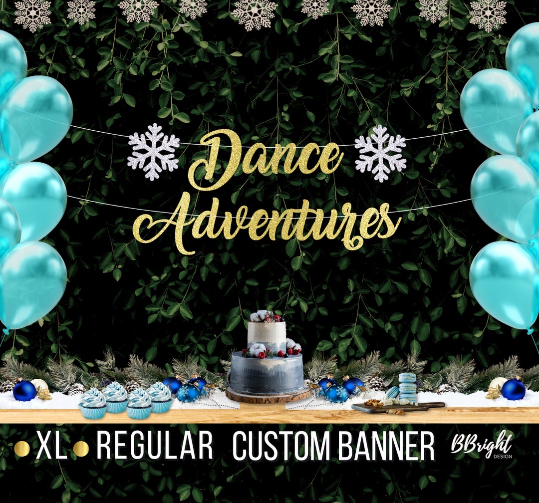 Beautiful Dance Adventures Banner Gold Silver Glitter Sign Custom ...