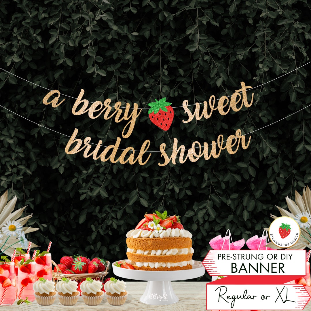 A Berry Sweet Bridal Shower Banner Custom Sign Berry Bridal Shower Sign ...