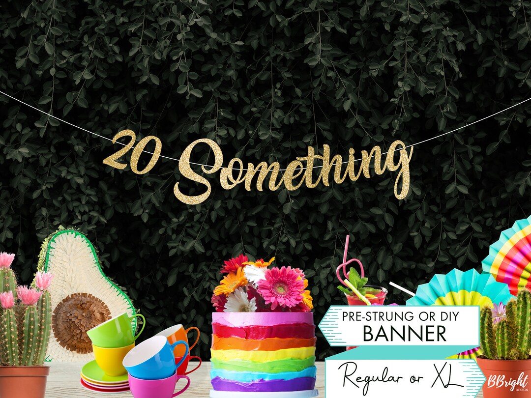 20 Something Banner Custom Age Birthday Banner Personalized Sign Funny ...
