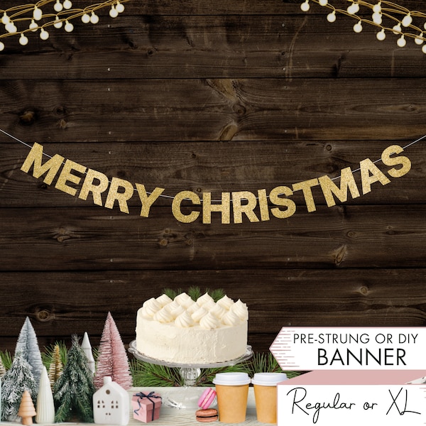 Merry Christmas Banner - Etsy