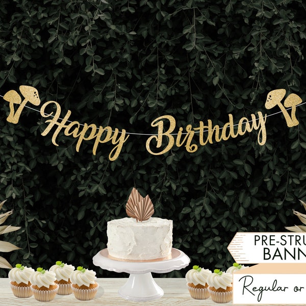 Mushroom Happy Birthday Banner - Etsy