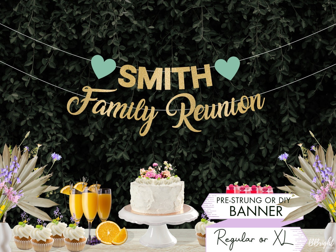 Family Reunion Banner Family Reunion Sign Custom Reunion Banner Heart ...