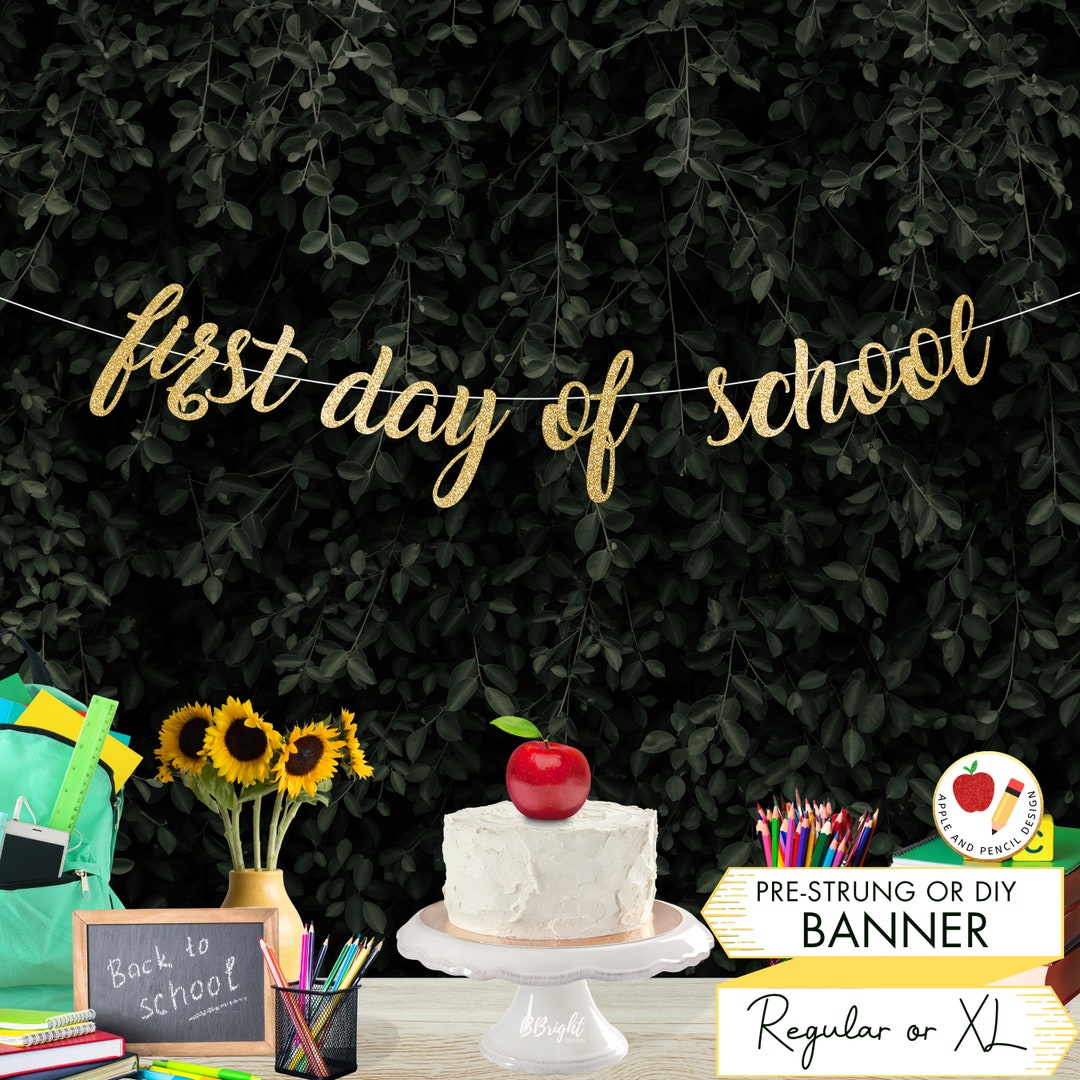 Custom First Day of School Sign Back to School Banner First Grade Sign ...
