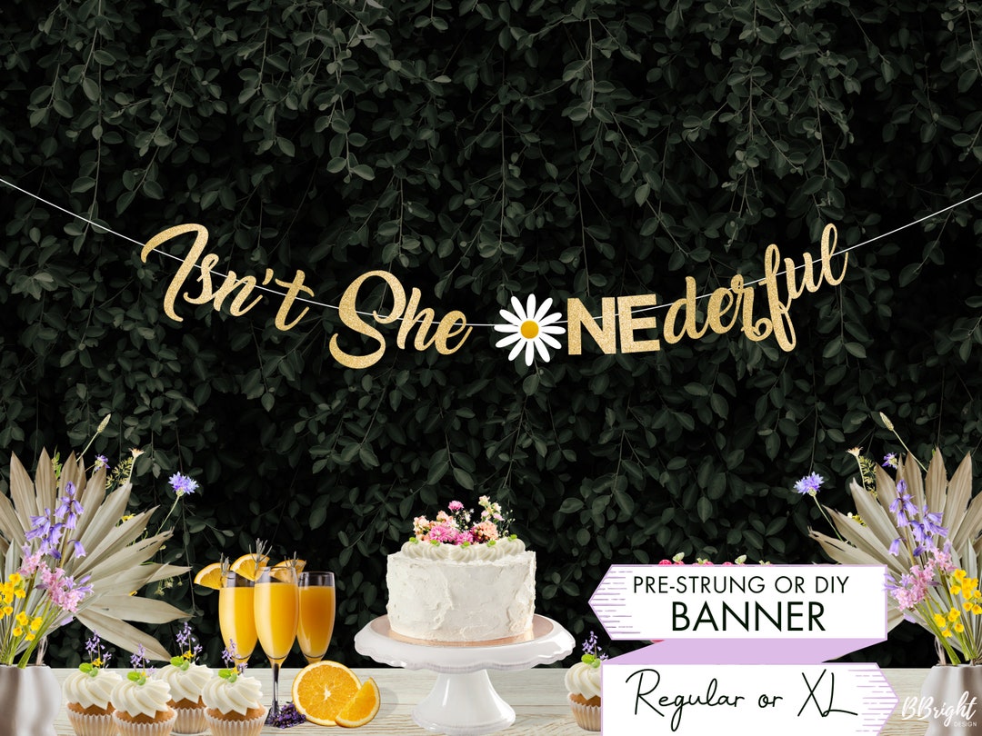 Isn't She Onederful Banner With Daisy Custom Birthday Banner First ...