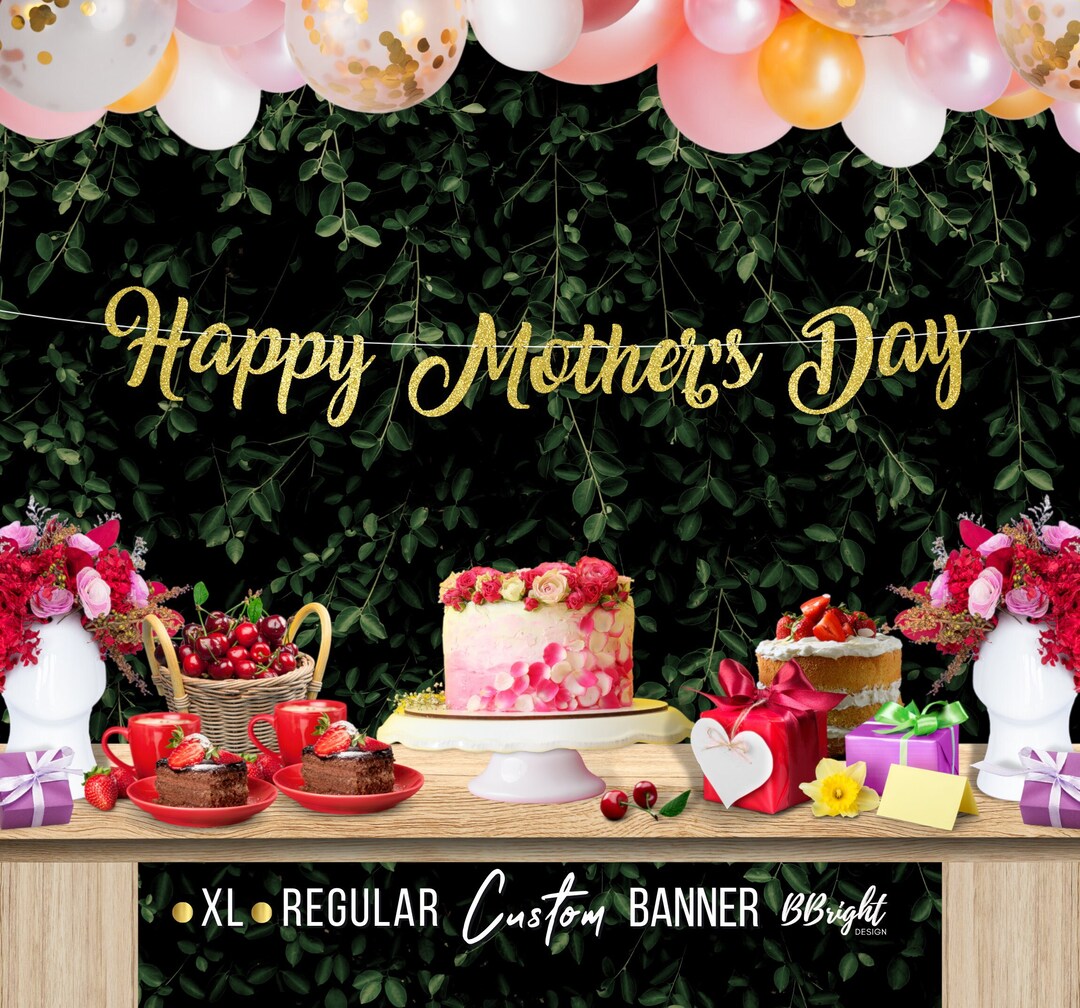 XL Happy Mothers Day Custom Banner Best Mom Ever Banner Best Mom Banner ...