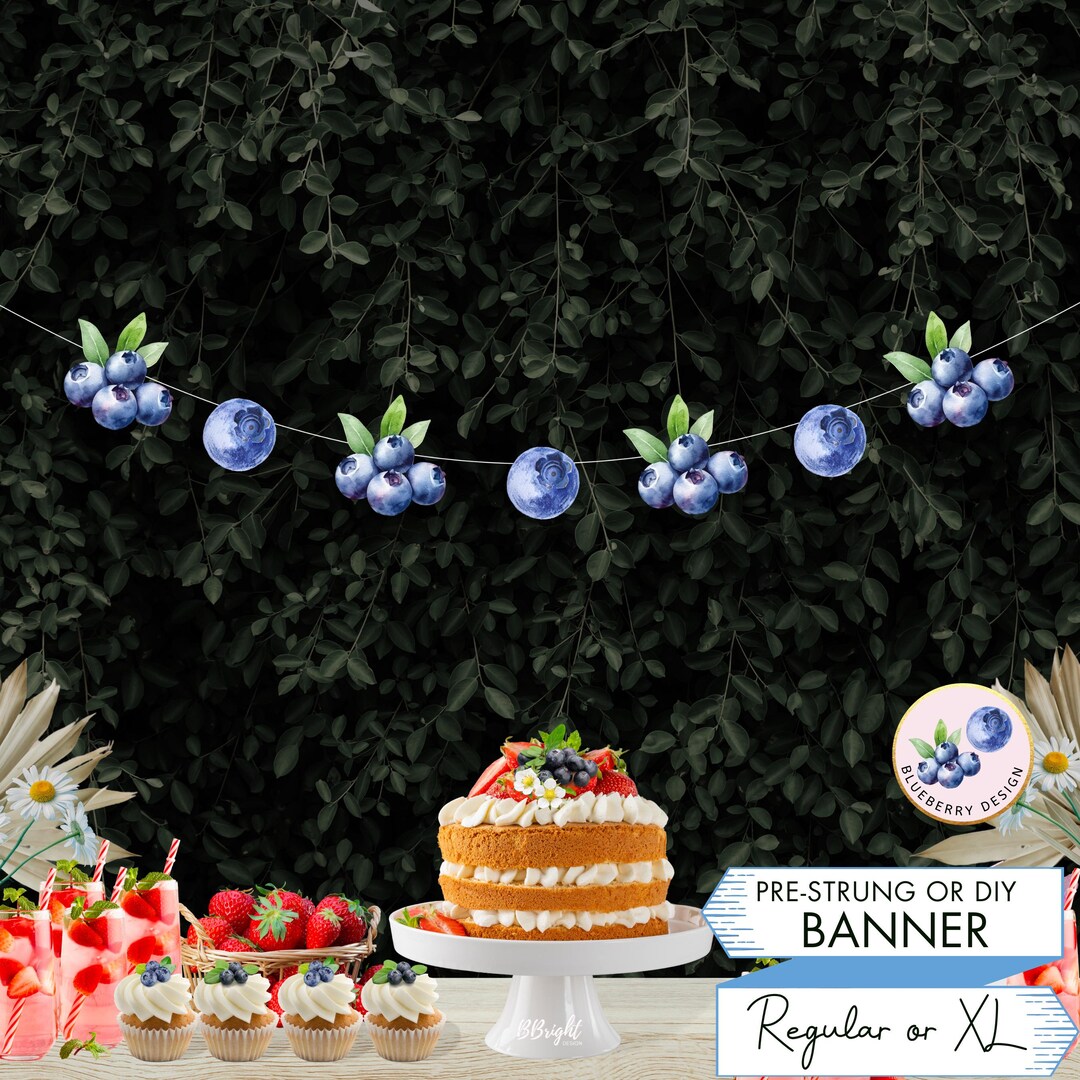 Blueberry Banner Berry Sweet Baby Shower Decor Berry First Birthday ...
