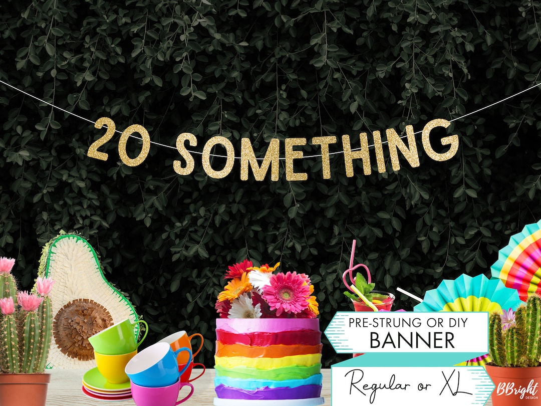 20 Something Banner Custom Age Birthday Banner Personalized Sign Funny ...
