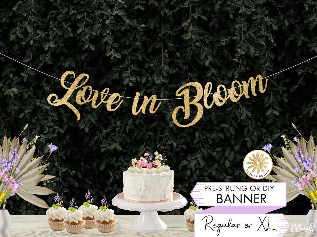 Love in Bloom Banner Bridal Shower Banner Custom Sign Wildflower Bridal ...