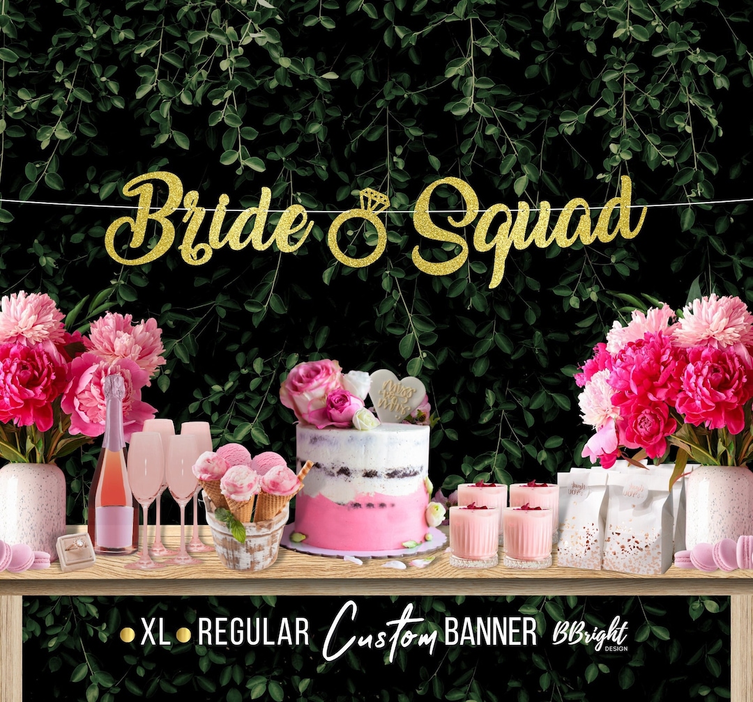 XL Size Bride Squad Banner Bridal Shower Banner Bride to Be Banner ...
