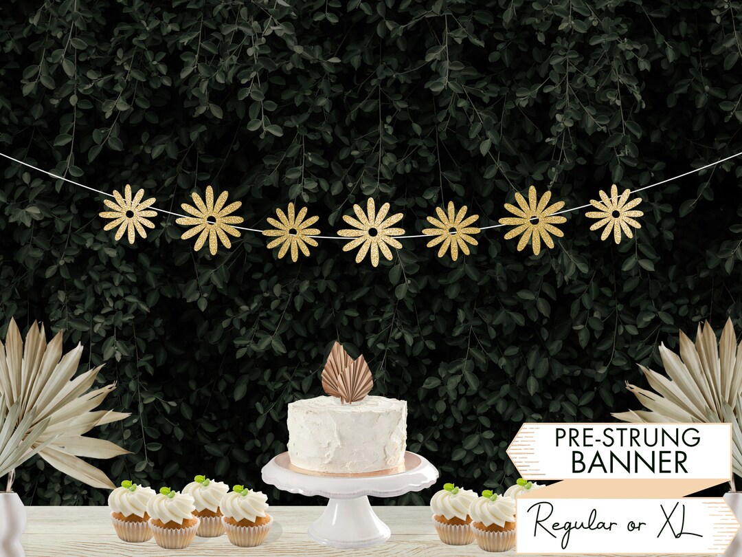 Custom Banner With Daisy Garland Flower Banner Party Sign Flower ...