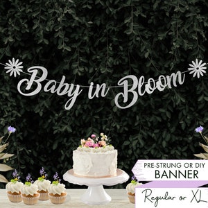 Baby in Bloom Banner Baby Shower Banner Custom Sign Daisy Baby Shower ...